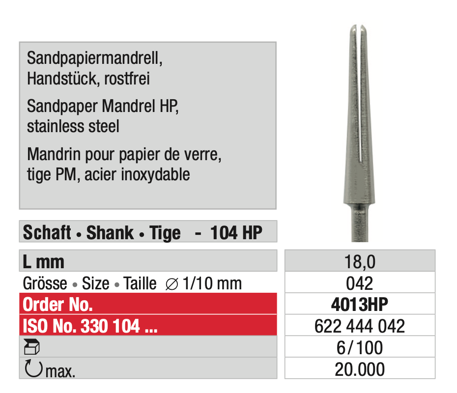 Sand paper Mandrels HP