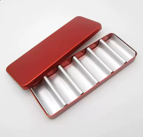 Aluminum endo box with lid 6 partitions